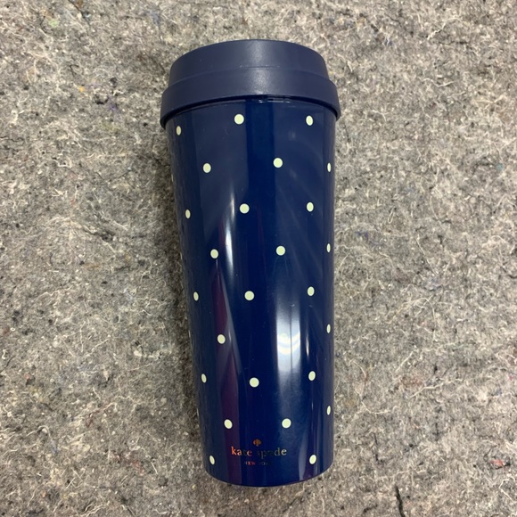 kate spade | Kitchen | Kate Spade Travel Coffee Mug Navy Polka Dot ...